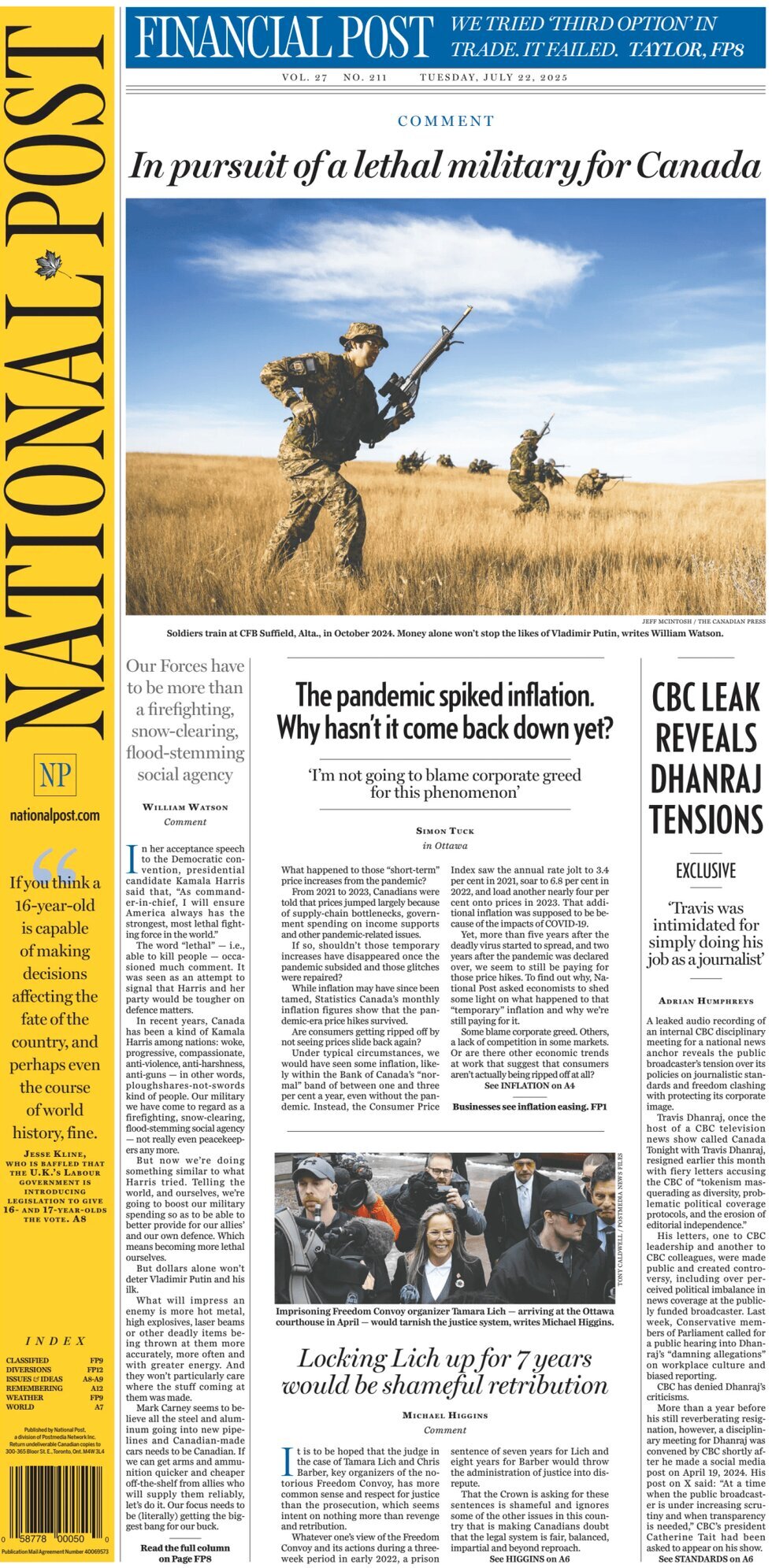 National Post (The Post) - Today's Front Page, 23/07/2025