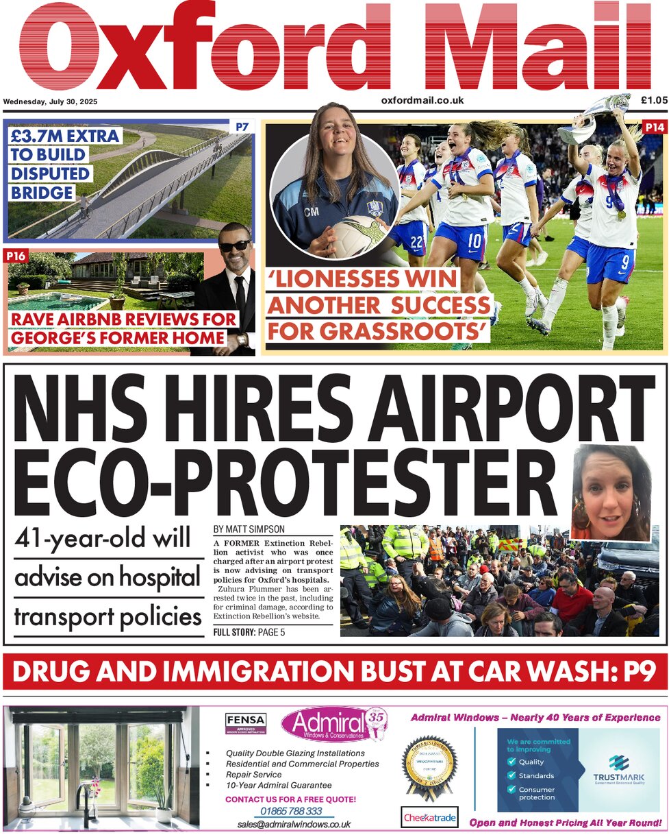 Oxford Mail - Today's Front Page, 30/07/2025