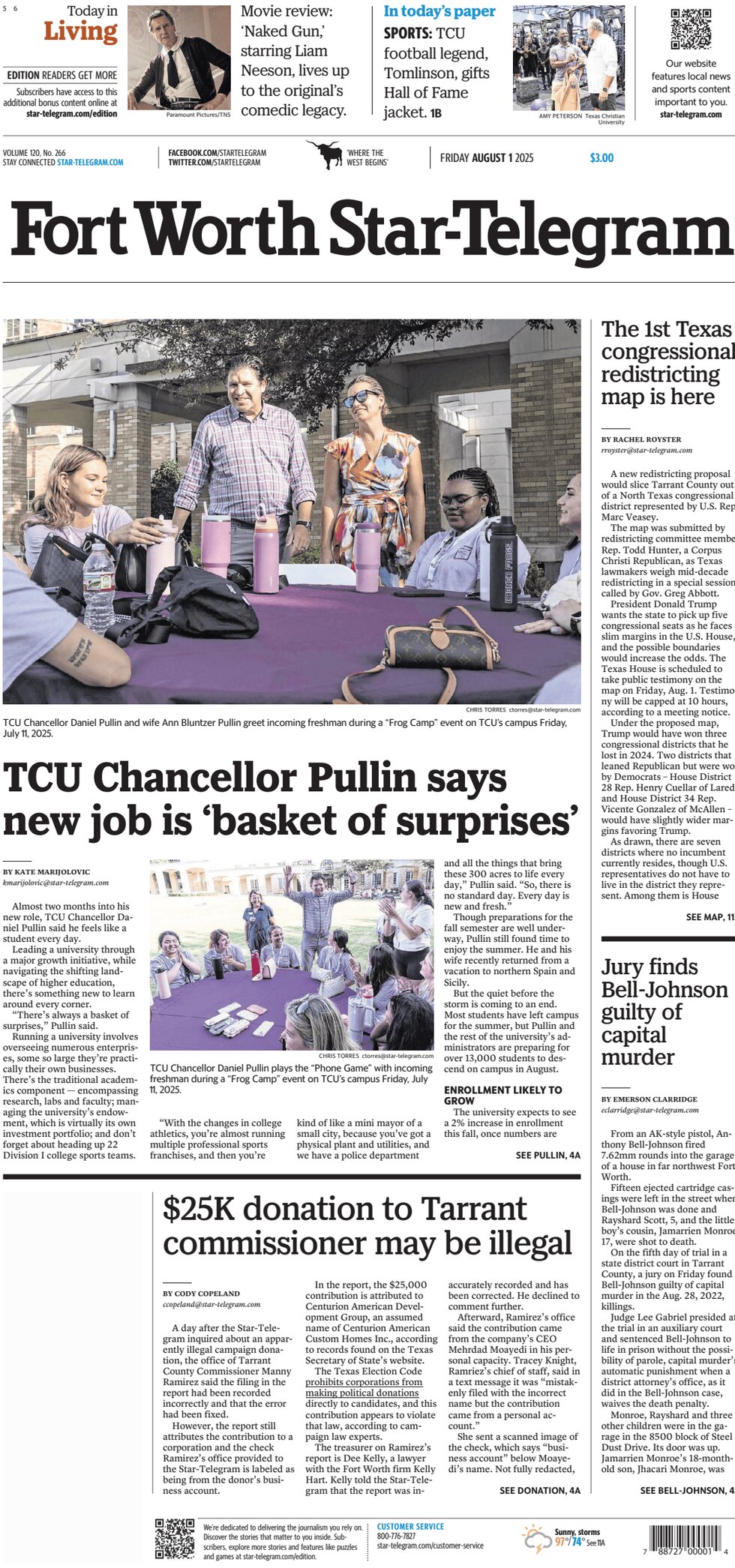 Fort Worth Star-Telegram - Today's Front Page, 01/08/2025