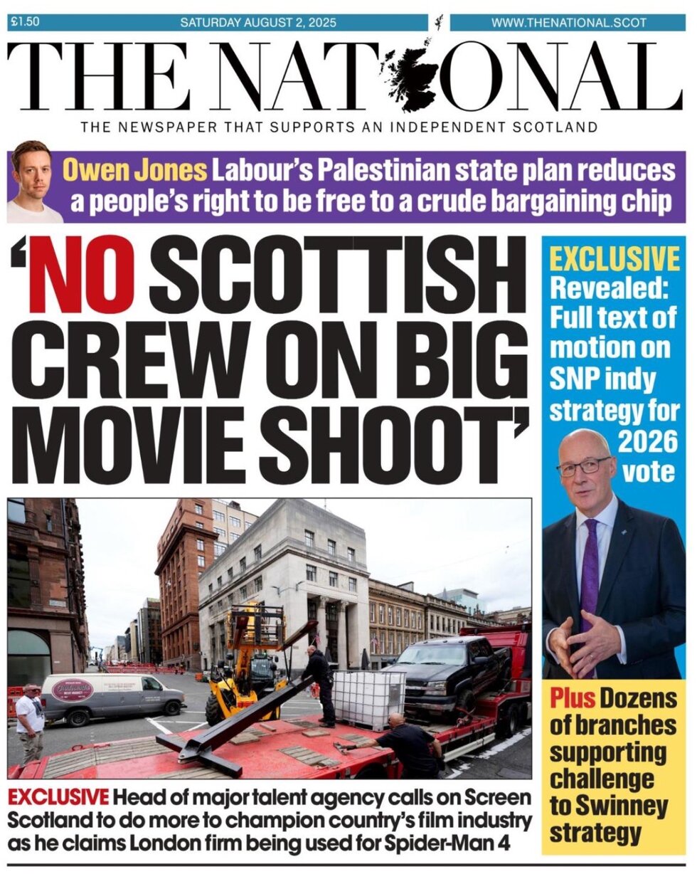 The National (Scotland) - Today's Front Page, 02/08/2025