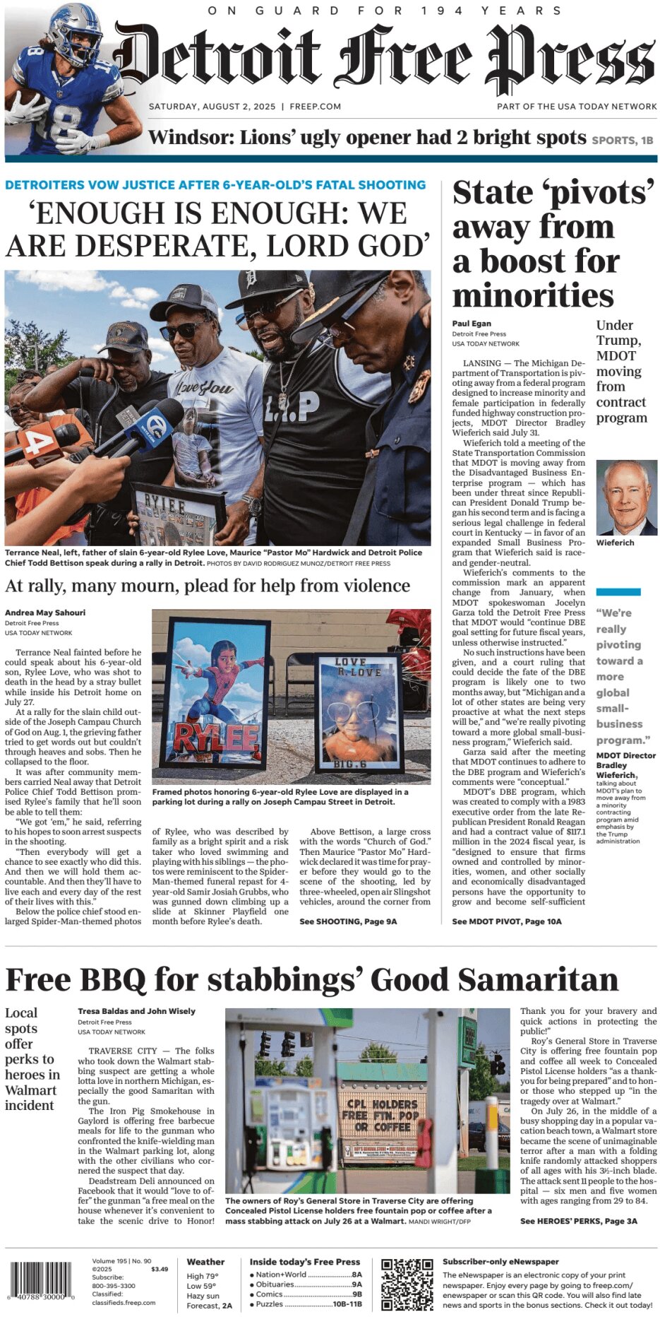 Detroit Free Press - Today's Front Page, 02/08/2025