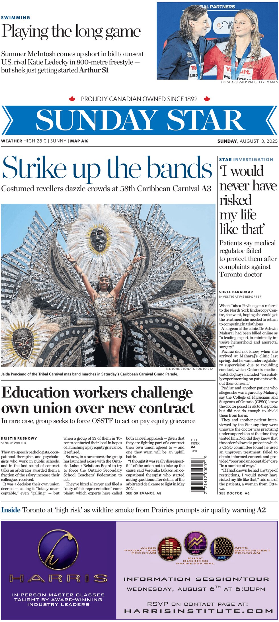 Toronto Star - Today's Front Page, 03/08/2025