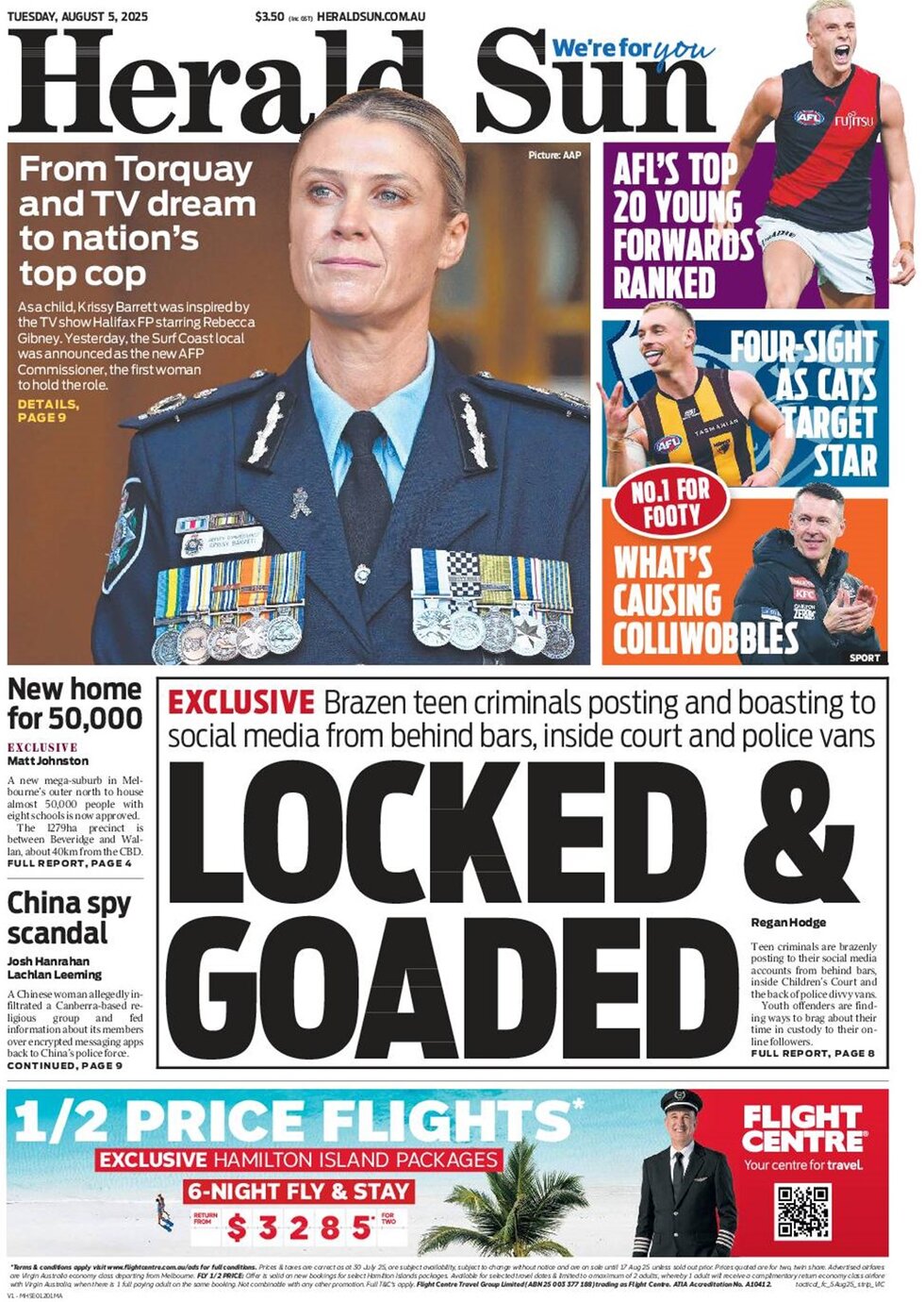 Herald Sun - Today's Front Page, 05/08/2025