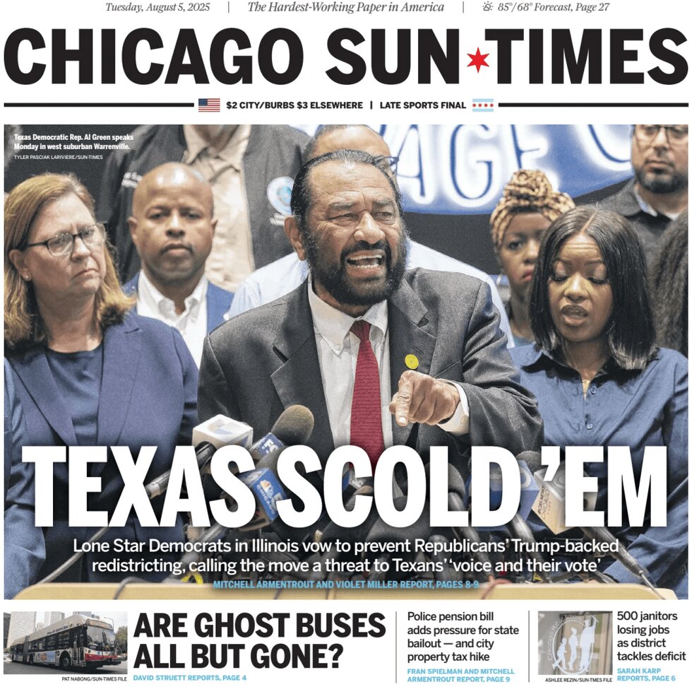 Chicago Sun-Times - Today's Front Page, 05/08/2025