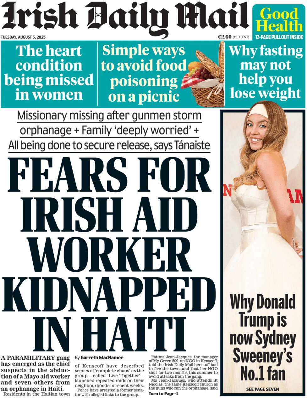 Irish Daily Mail - Today's Front Page, 05/08/2025