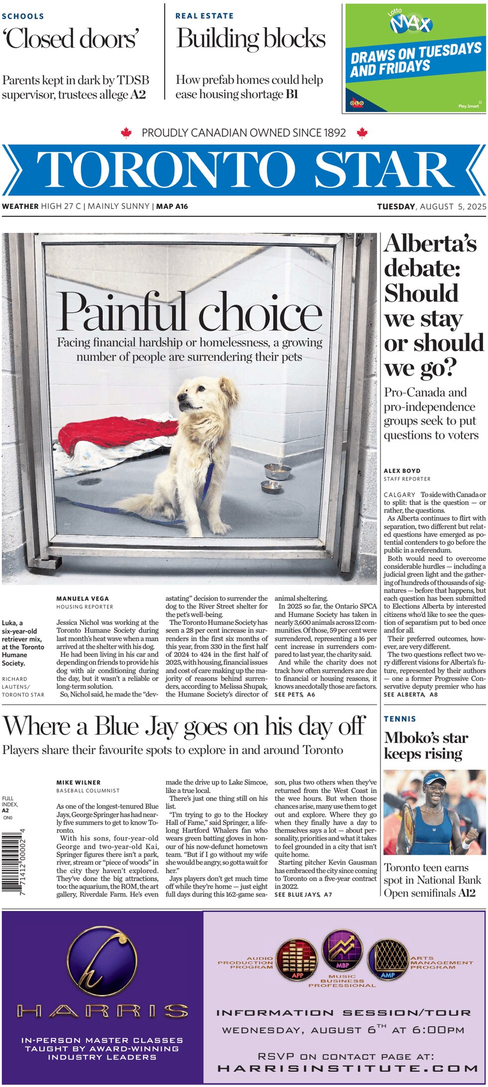 Toronto Star - Today's Front Page, 05/08/2025
