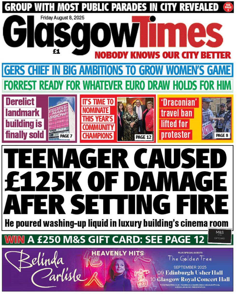 Glasgow Times - Today's Front Page, 08/08/2025
