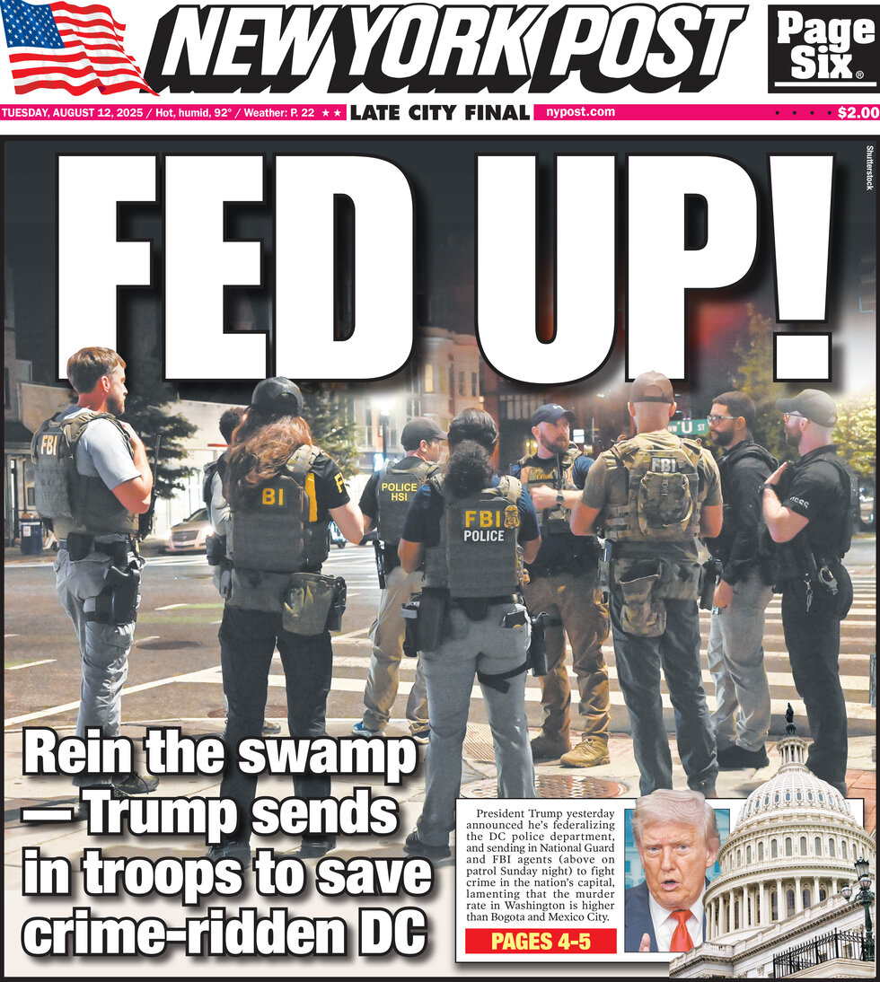 New York Post - Today's Front Page, 12/08/2025
