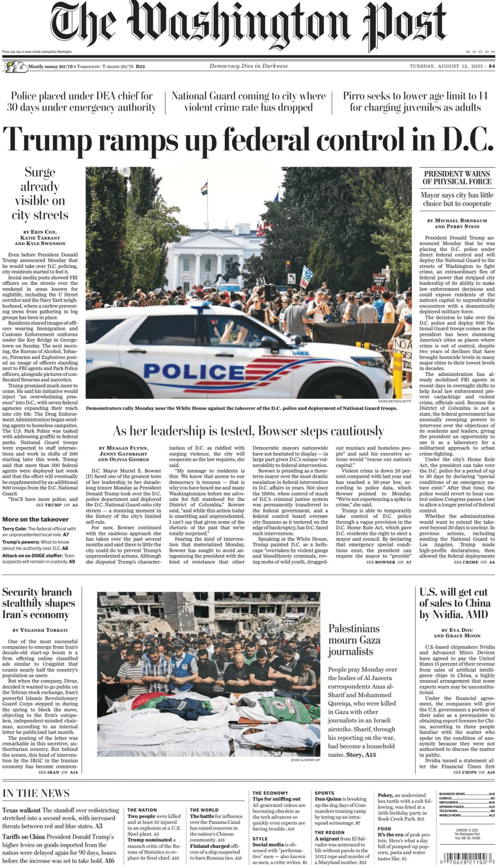 The Washington Post - Today's Front Page, 12/08/2025