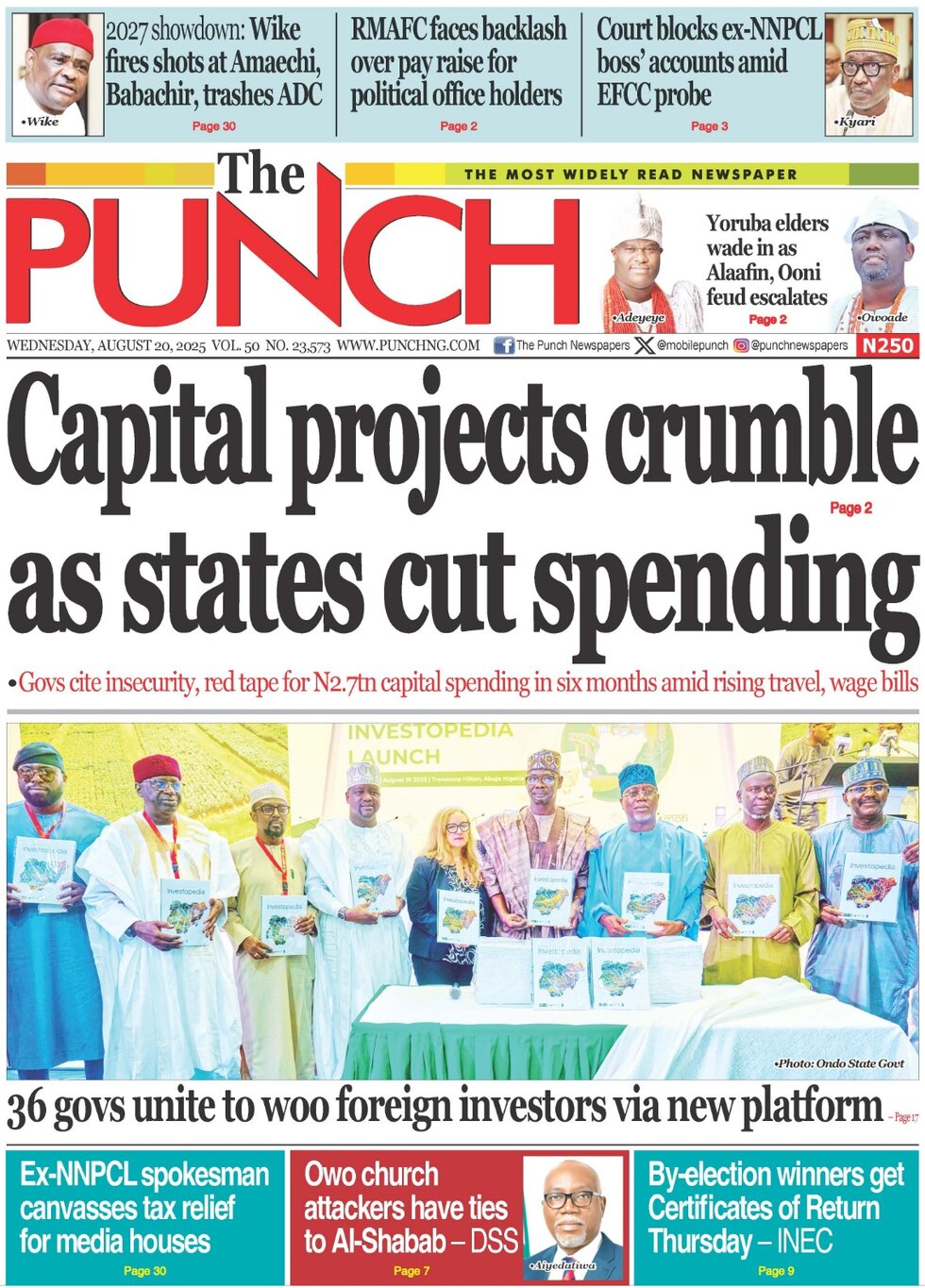 The Punch - Today's Front Page, 20/08/2025