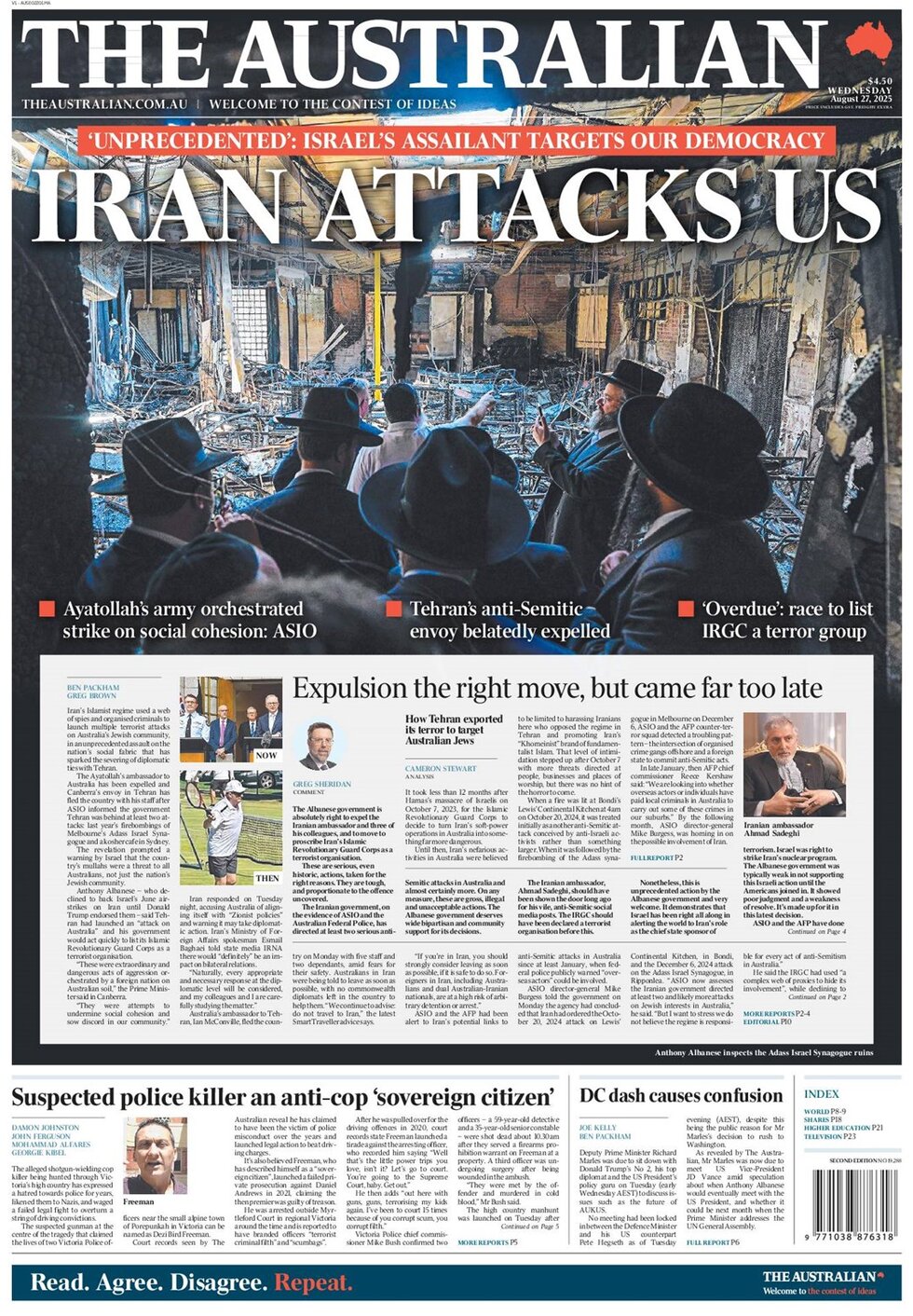 The Australian - Today's Front Page, 27/08/2025
