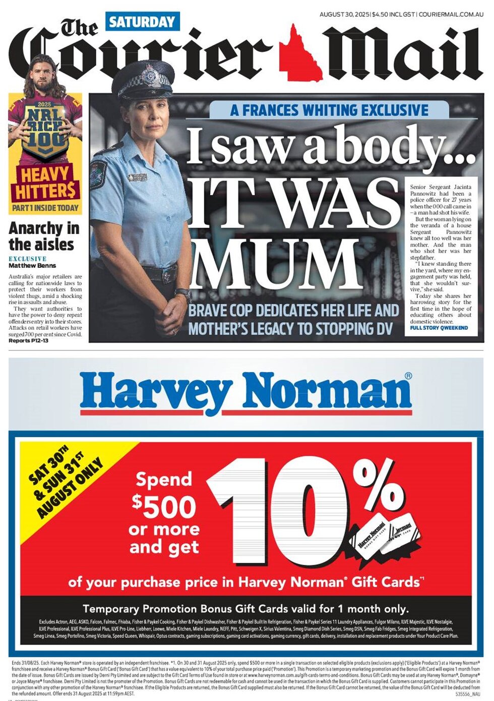 The Courier-Mail - Today's Front Page, 30/08/2025