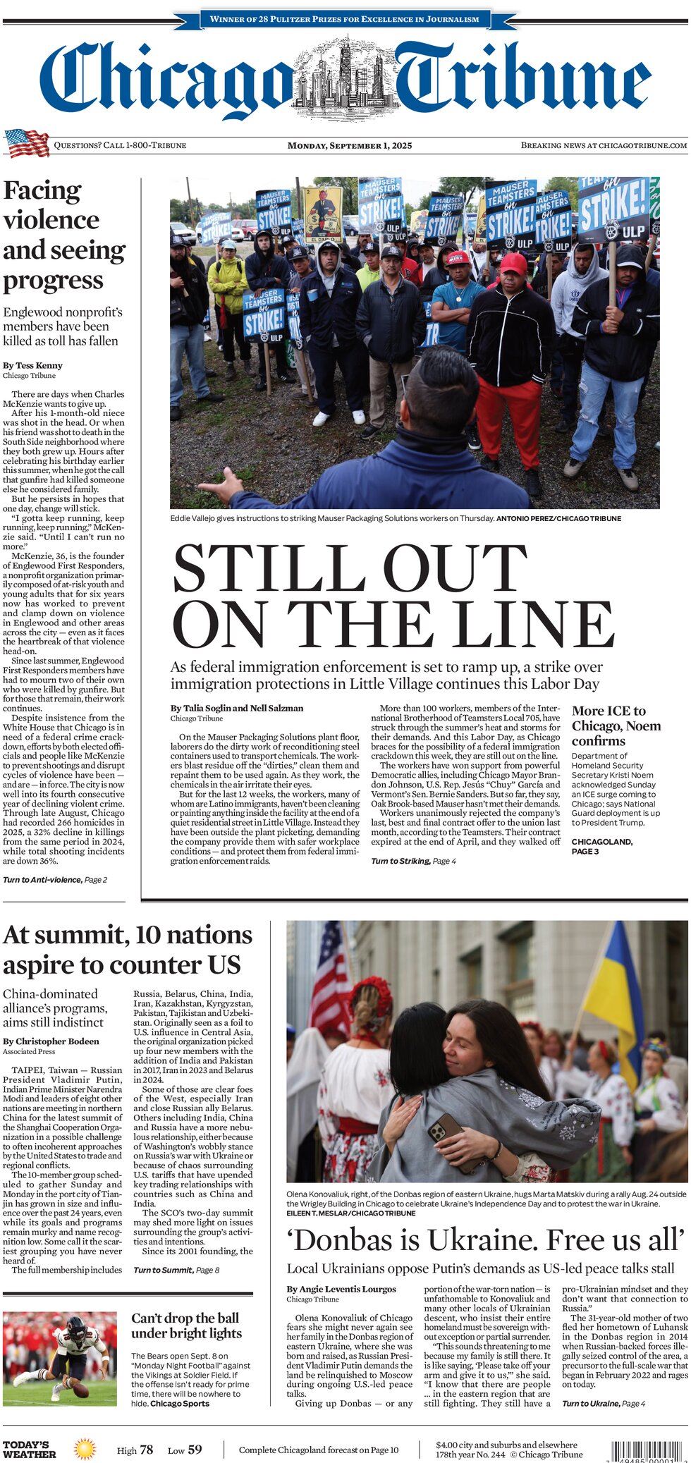 Chicago Tribune - Today's Front Page, 01/09/2025
