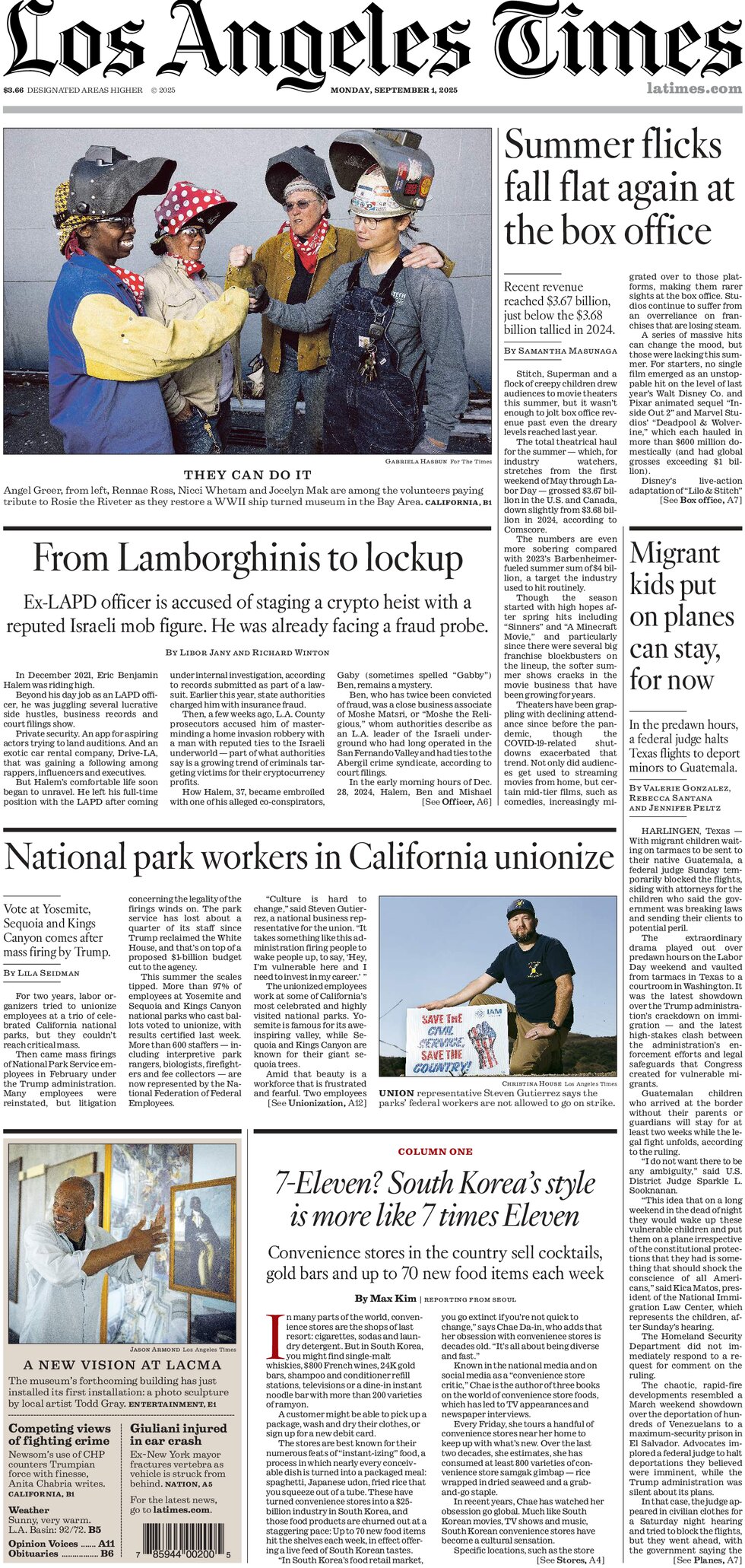 Los Angeles Times - Today's Front Page, 01/09/2025