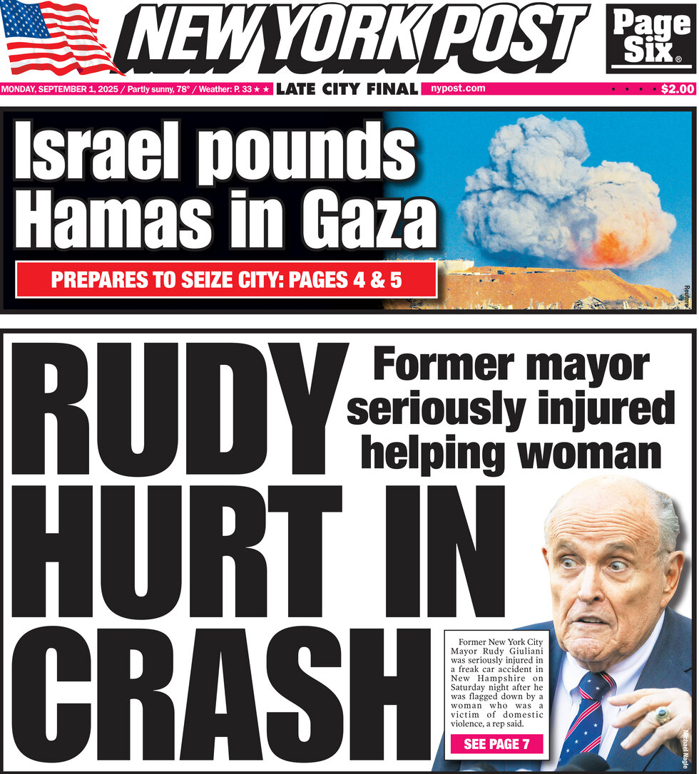New York Post - Today's Front Page, 01/09/2025
