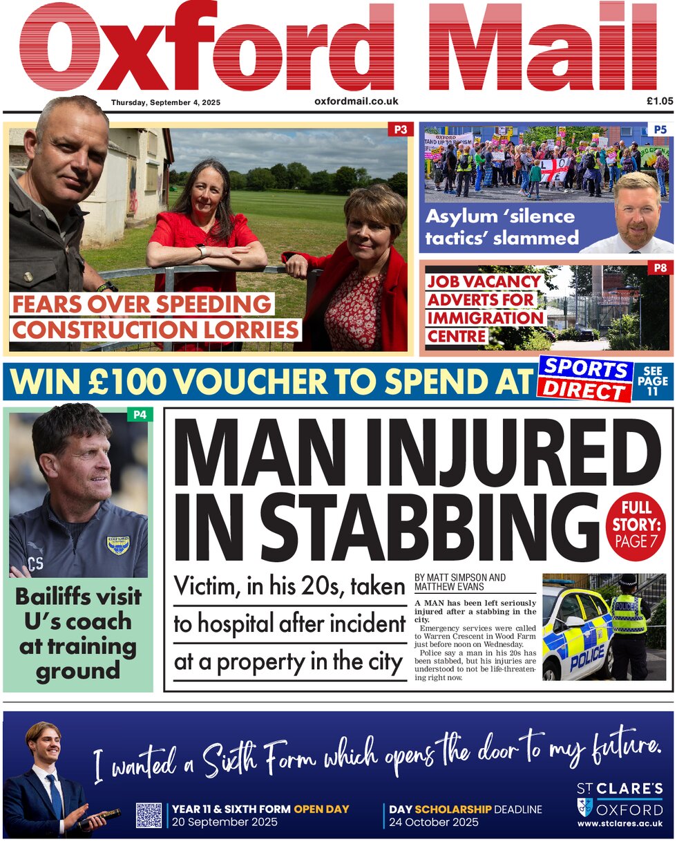 Oxford Mail - Today's Front Page, 04/09/2025