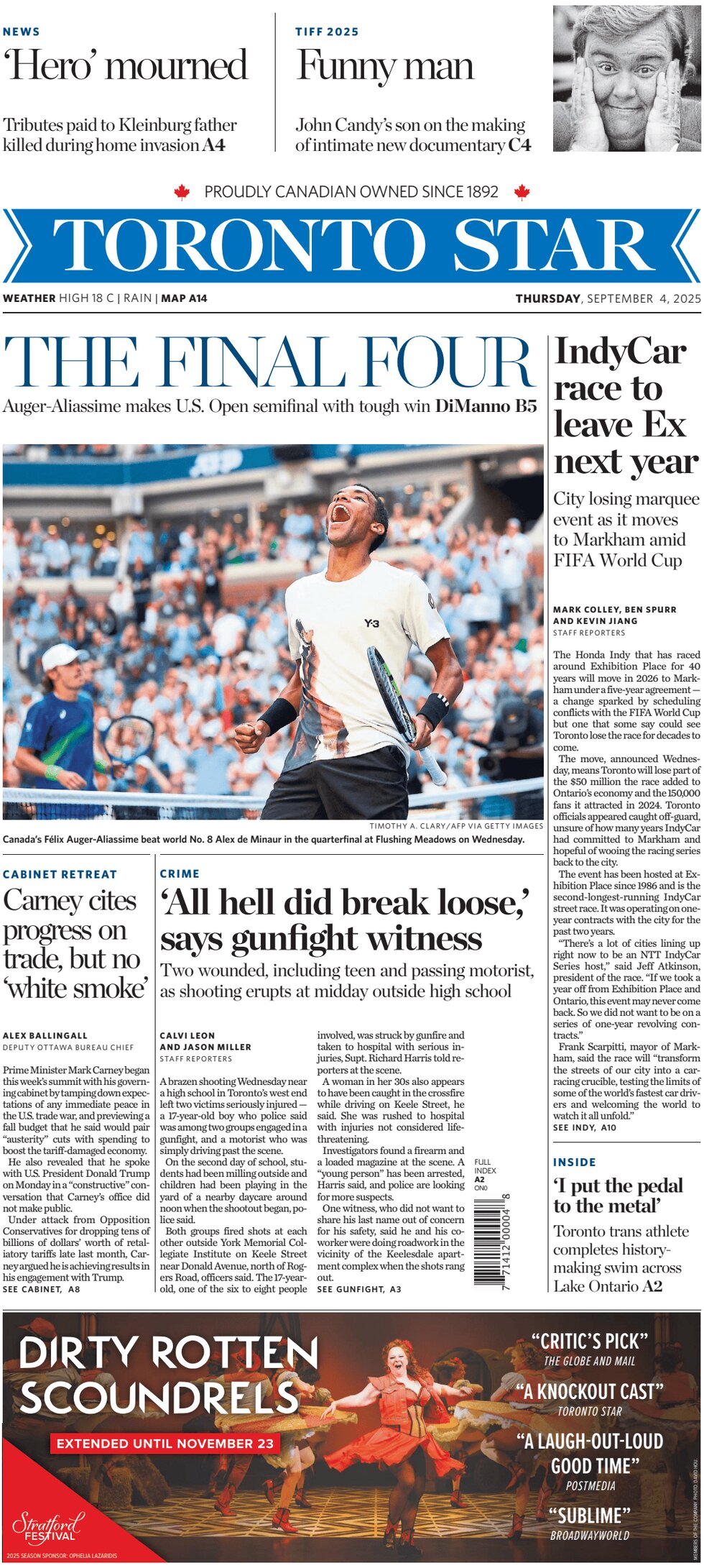 Toronto Star - Today's Front Page, 04/09/2025