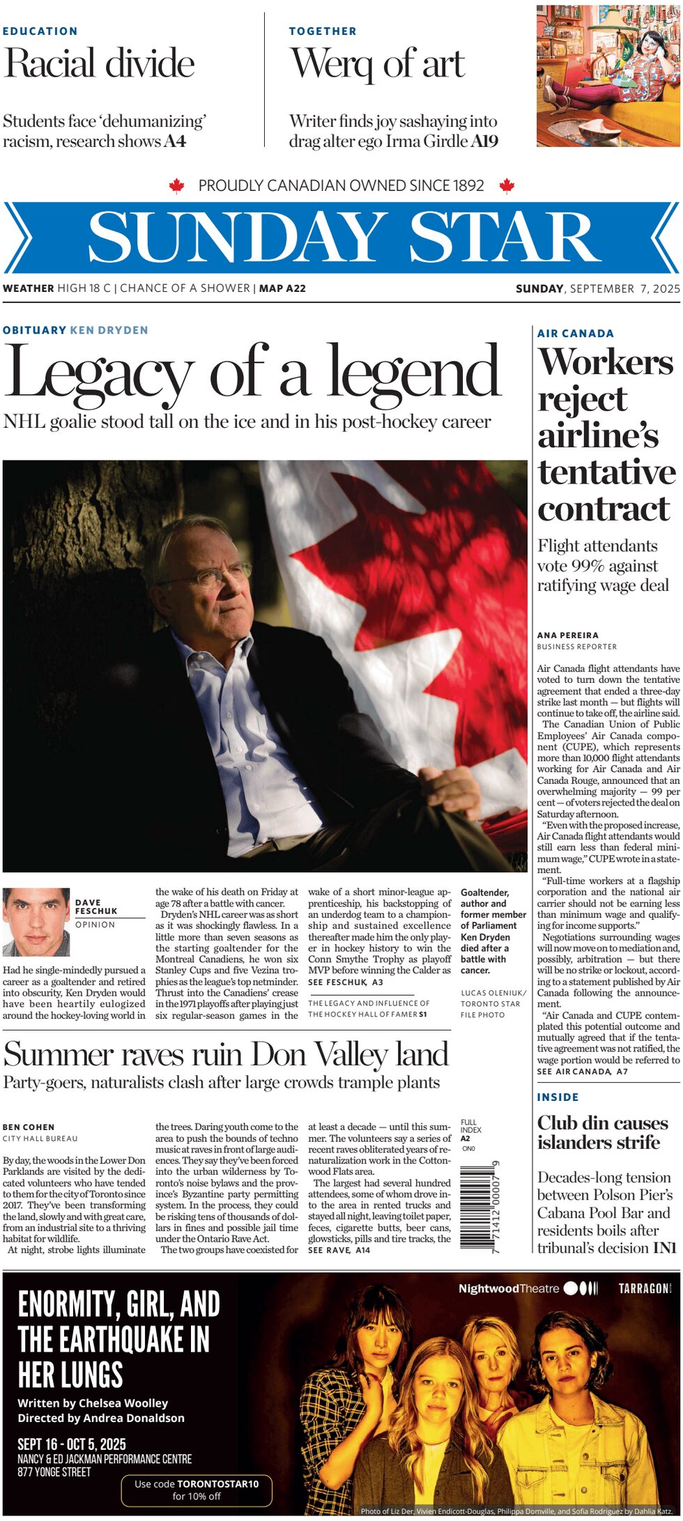 Toronto Star - Today's Front Page, 07/09/2025