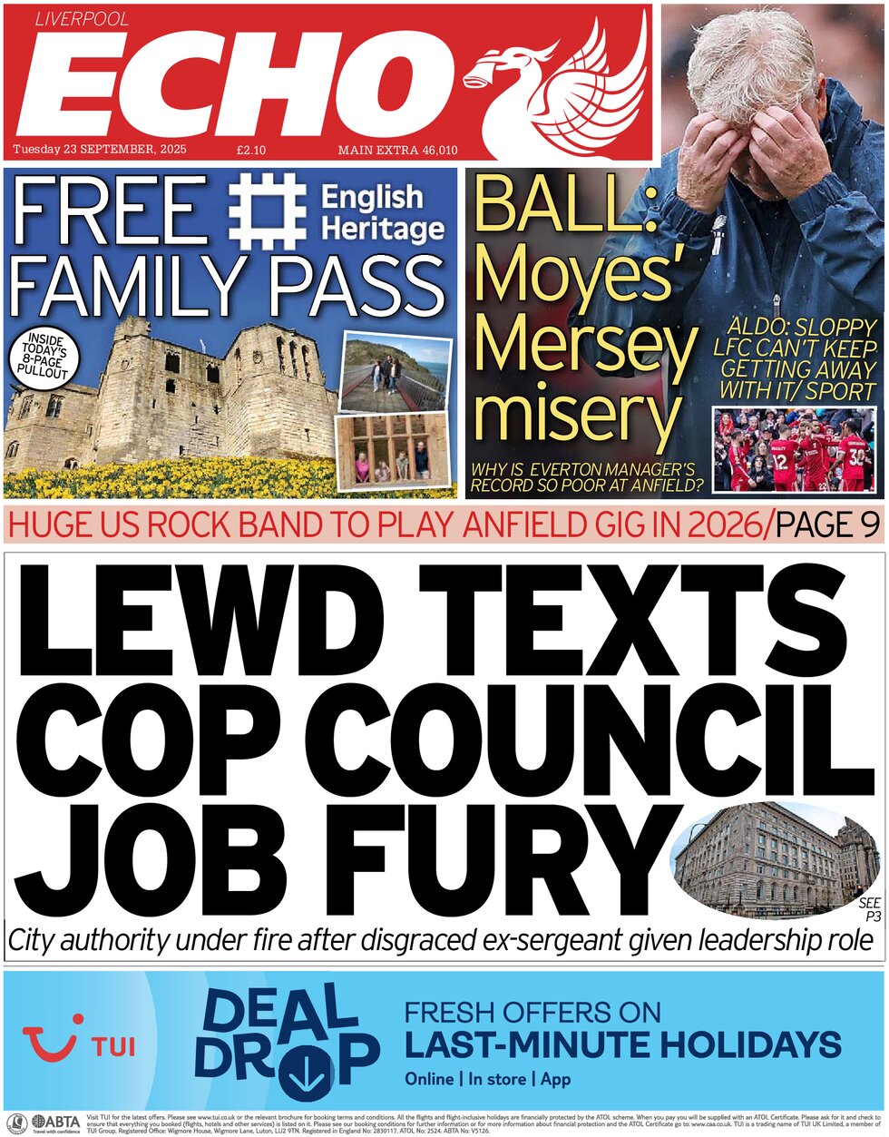 Liverpool Echo - Today's Front Page, 23/09/2025