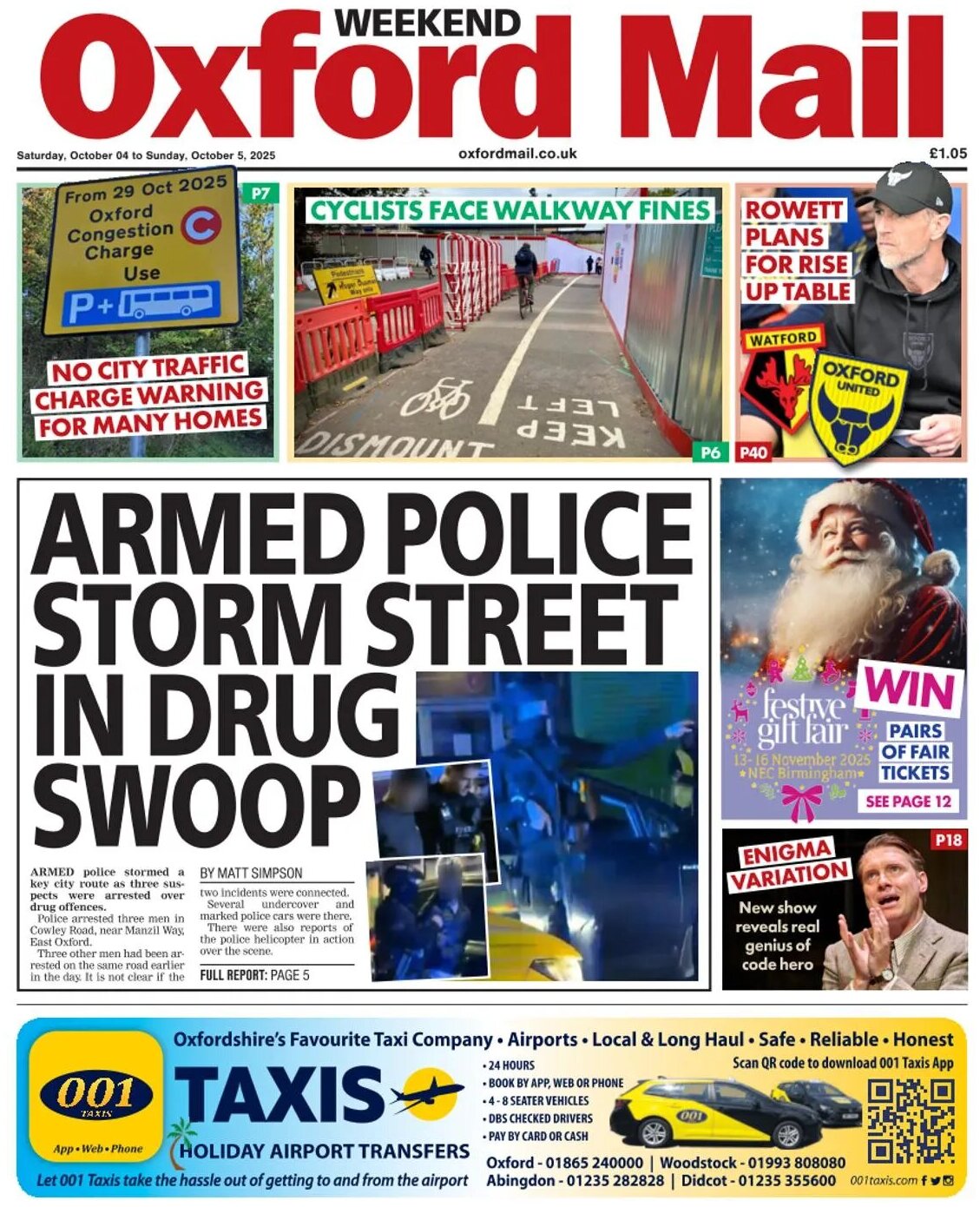 Oxford Mail - Today's Front Page, 05/10/2025