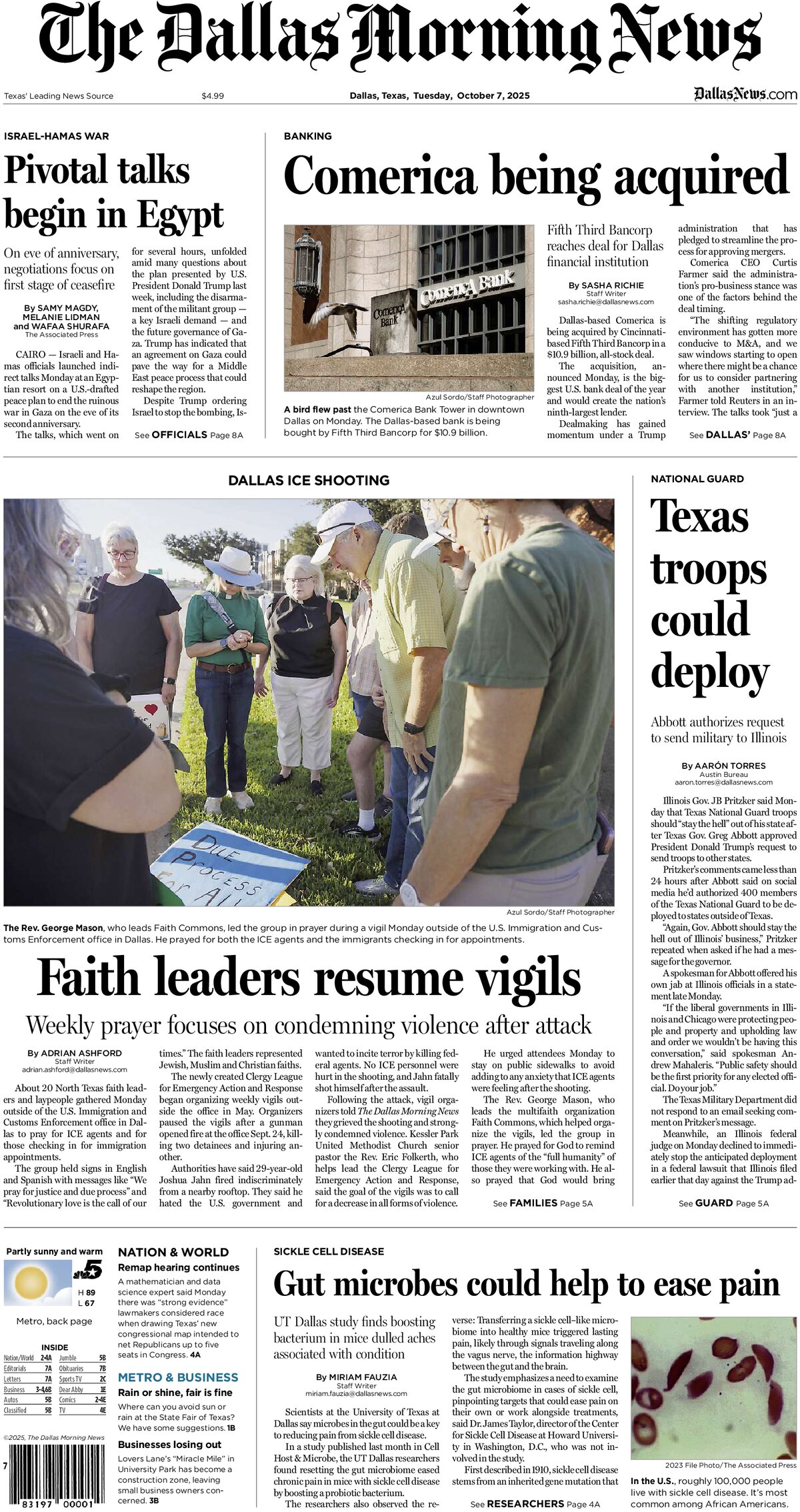 The Dallas Morning News - Today's Front Page, 07/10/2025