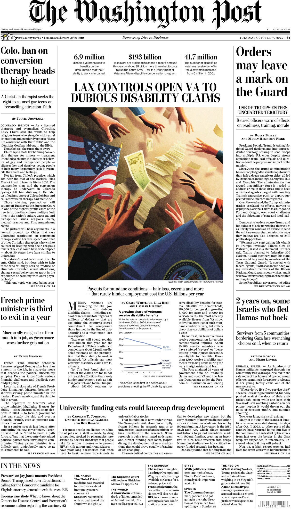 The Washington Post - Today's Front Page, 07/10/2025