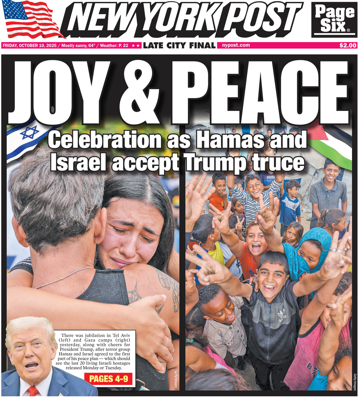 New York Post - Today's Front Page, 10/10/2025