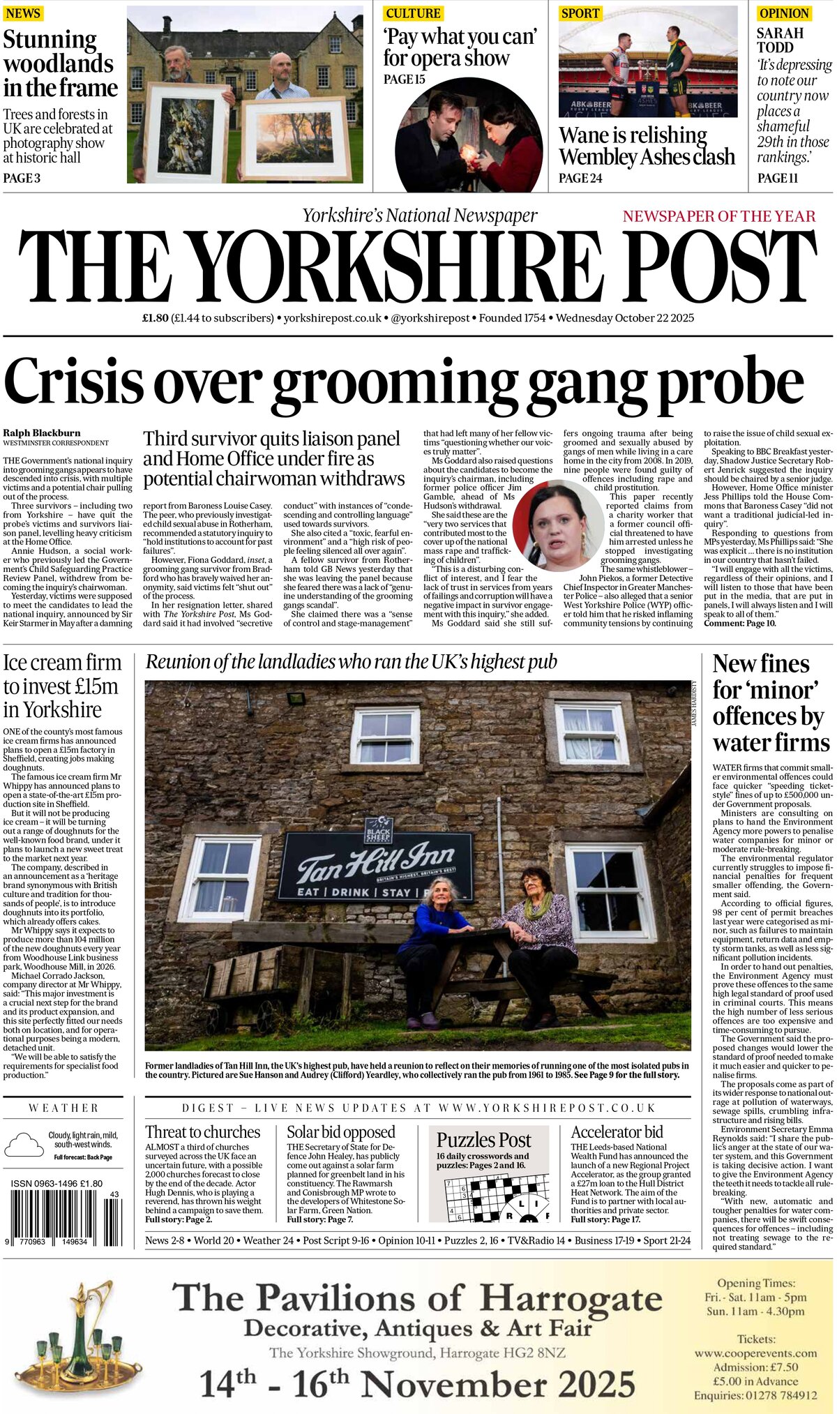The Yorkshire Post - Today's Front Page, 22/10/2025