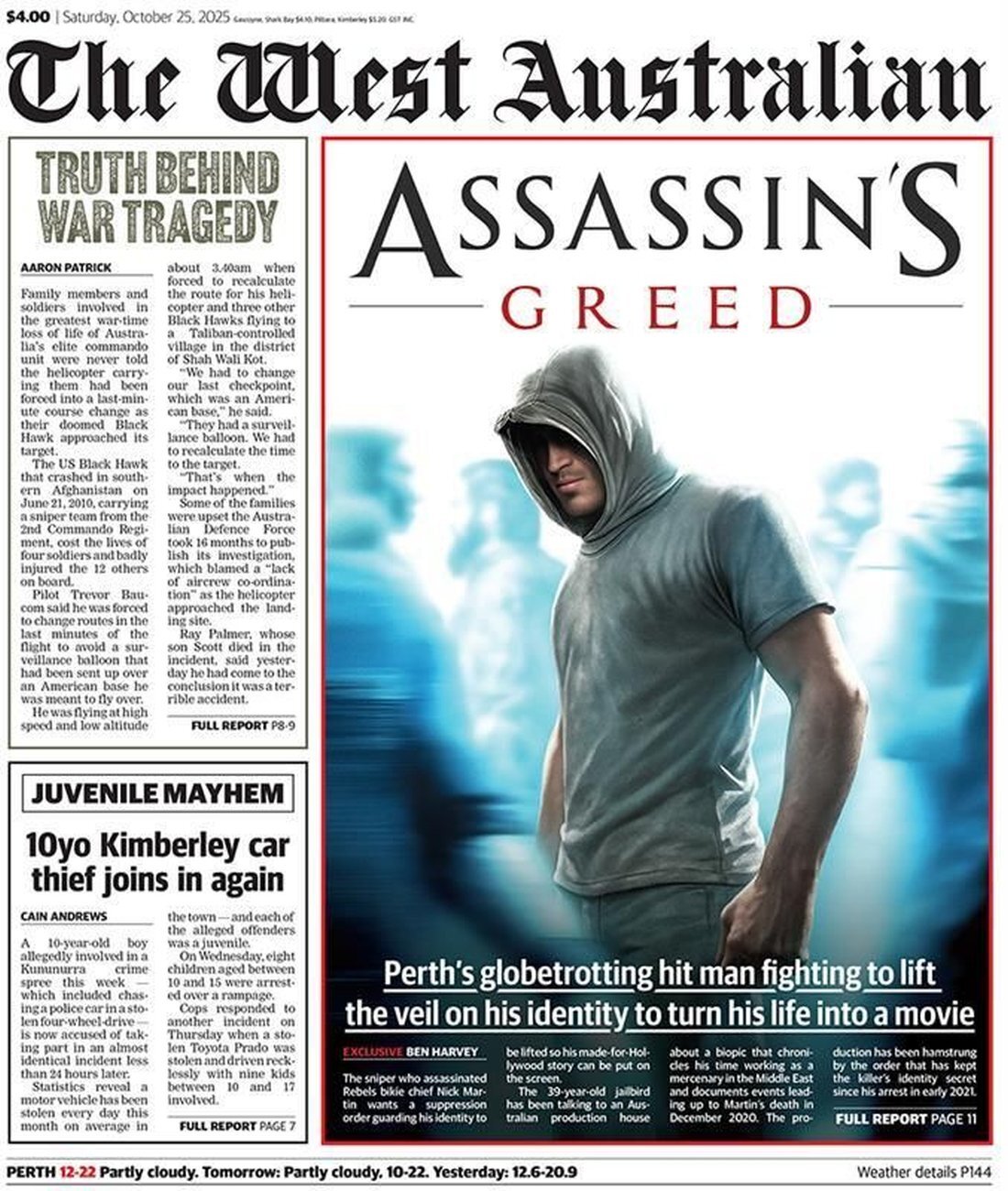 The West Australian - Today's Front Page, 25/10/2025