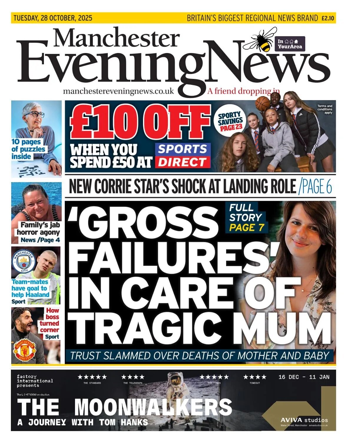 Manchester Evening News - Today's Front Page, 28/10/2025