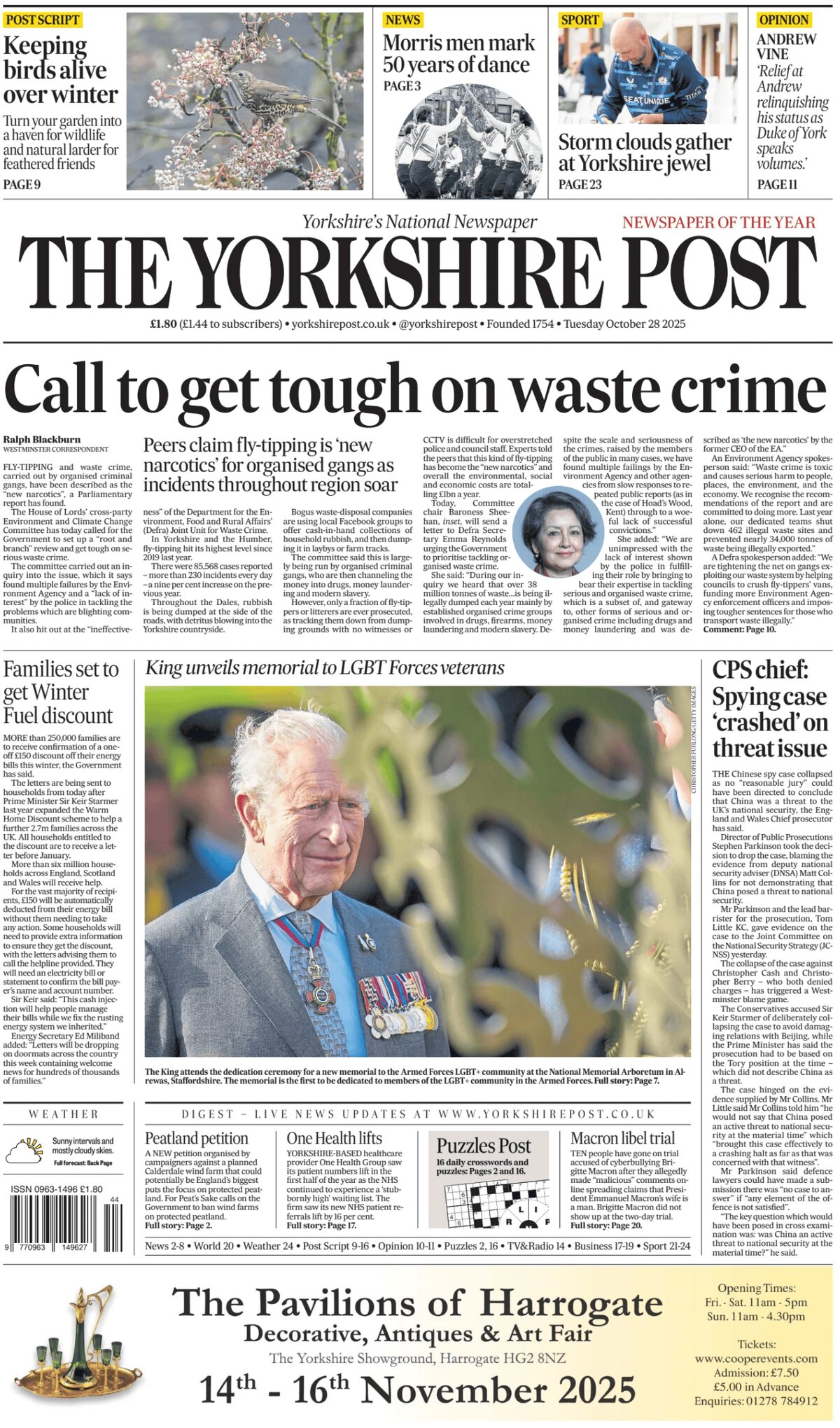The Yorkshire Post - Today's Front Page, 28/10/2025