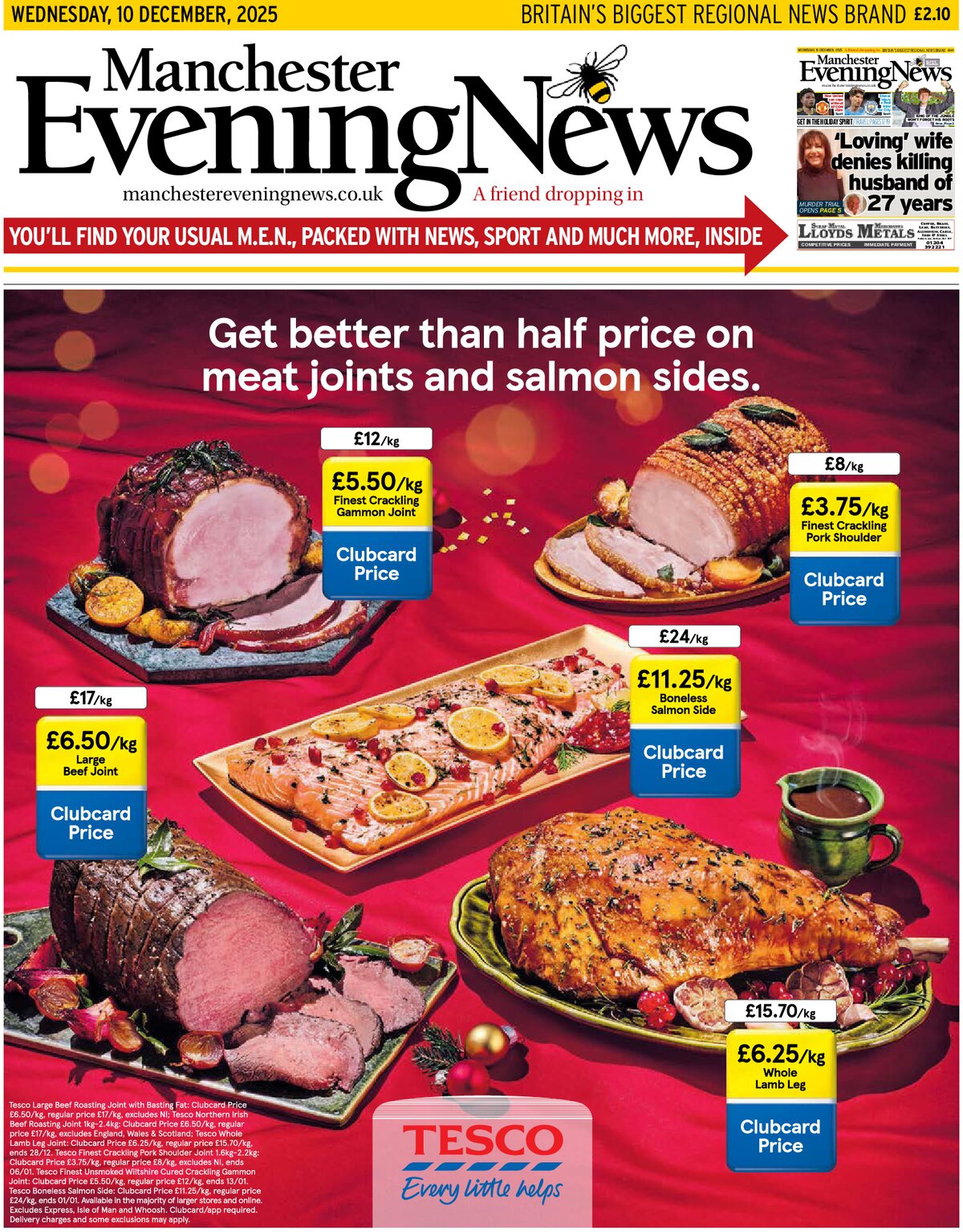 Manchester Evening News - Today's Front Page, 10/12/2025