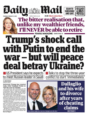 The Daily Telegraph (Sydney) - Today's Front Page, 13/02/2025