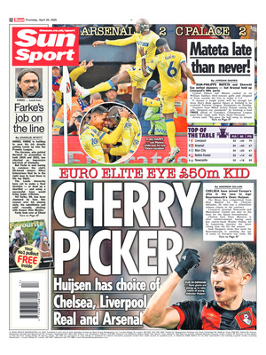 Today's Back Pages and Sports Newspaper Front Pages