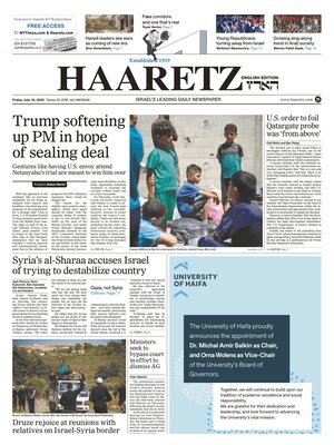 Today's Israeli Newspaper Front Pages
