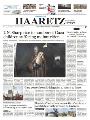 Today's Israeli Newspaper Front Pages