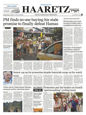 Today's Israeli Newspaper Front Pages