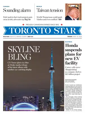 Toronto Sun - Today's Front Page, 15/05/2026
